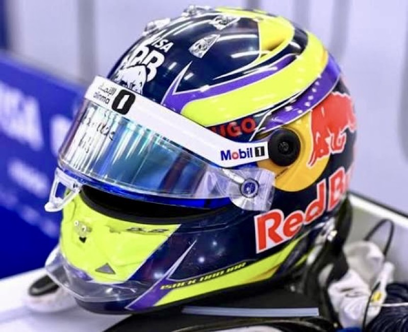 Isack Hadjar Signed 2025 Season 1:2 Mini Helmet - The Podium Place