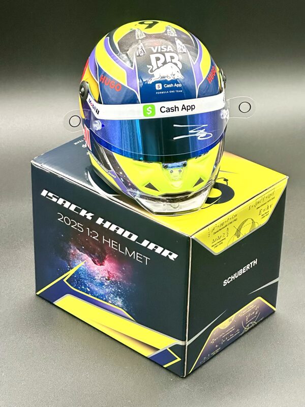 Isack Hadjar Signed 2025 Season 1:2 Mini Helmet - The Podium Place